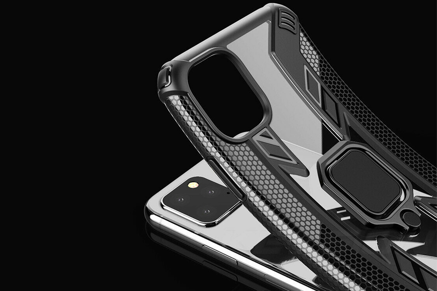 Fusion Ring X (čierny) - Odolný kryt (obal) na Apple iPhone 11 - iPshop