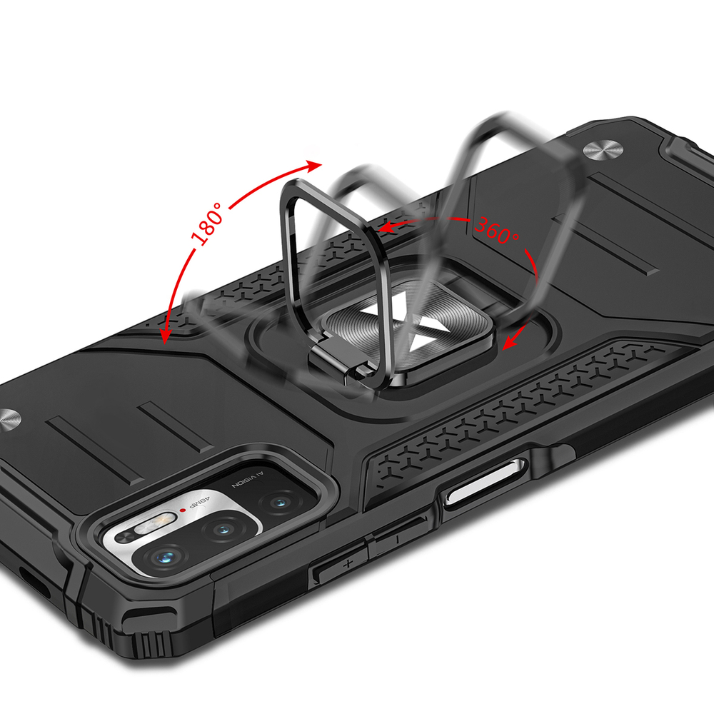 Hybrid Ring Defender (strieborný) - Odolný kryt (obal) na Xiaomi Redmi ...