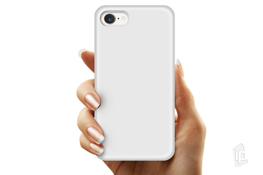 Set Obal Liquid Silicone Cover (biely) + Ochranné sklo na Apple iPhone ...